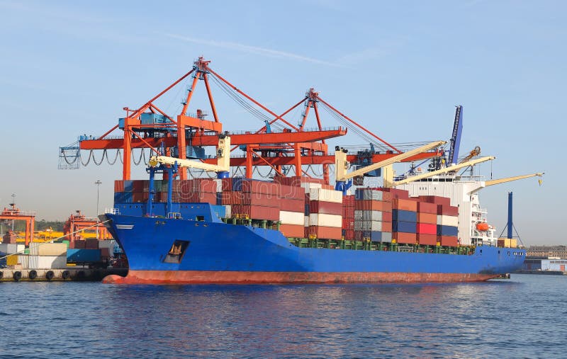Container Ship in port stock photo. Image of economy - 94938690