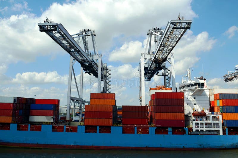 Container Ship in the Port of Savannah, Georgia Stock Photo - Image of ...