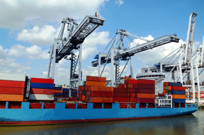 Container Ship in the Port of Savannah, Georgia Stock Image - Image of ...