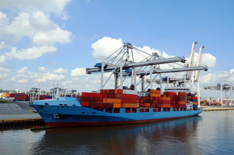 Container Ship in the Port of Savannah, Georgia Stock Photo - Image of ...