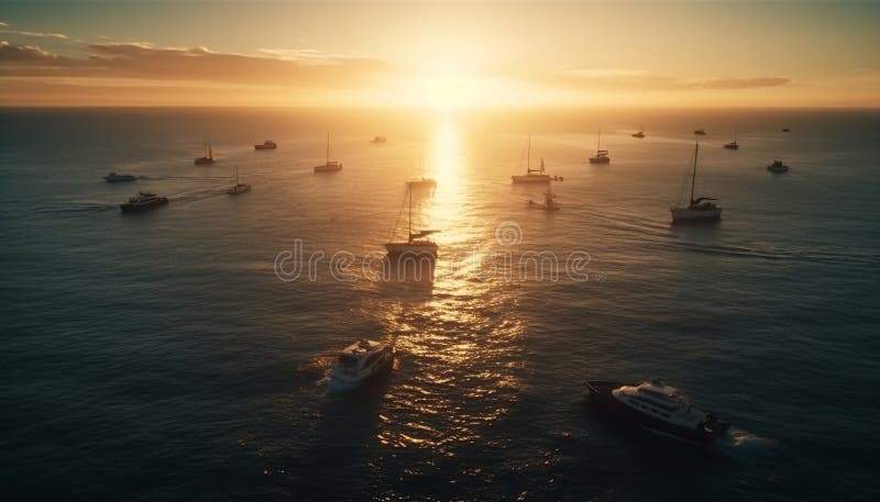 Container Ship Sailing on Blue Water Waves Generated by AI Stock ...