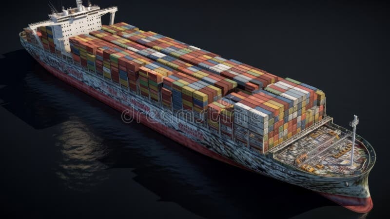 Container Ship Sailing in Sea. Generative Ai Stock Image - Image of ...