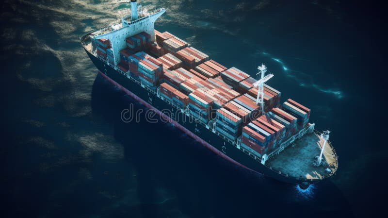 Container Ship Sailing in Sea. Generative Ai Stock Image - Image of ...