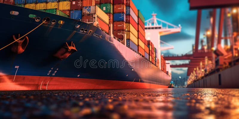 Container Ship Sailing through the Vast Expanse of the Ocean ...