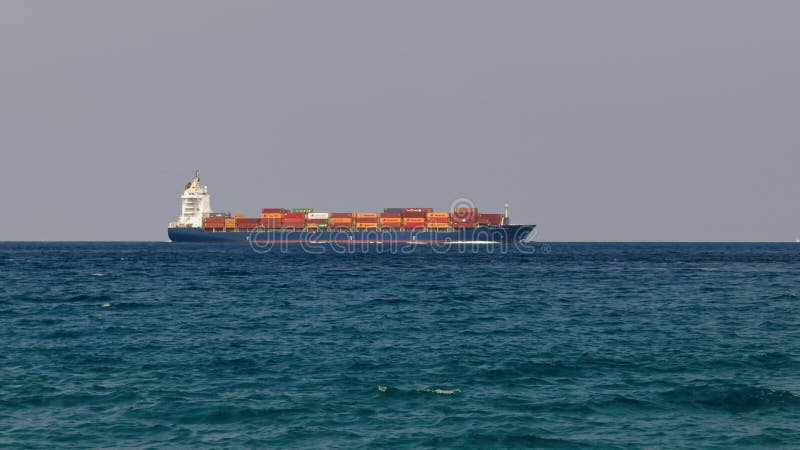Container Ship Sails in the Blue Ocean Stock Footage - Video of ...