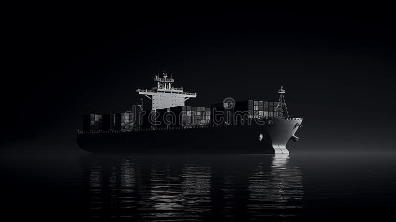 Container Ship Sails on Open Water Fully Loaded with Containers and ...