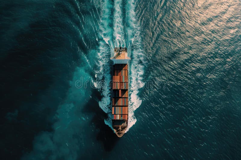 Container Ship at Sea stock photo. Image of maritime - 378058406