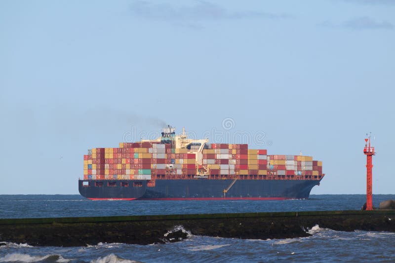 Container ship at the sea stock photo. Image of maritime - 304469034