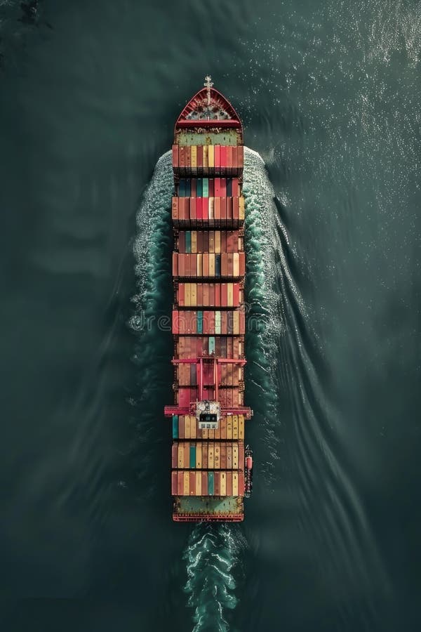 Container Ship at Sea stock photo. Image of transportation - 383962202