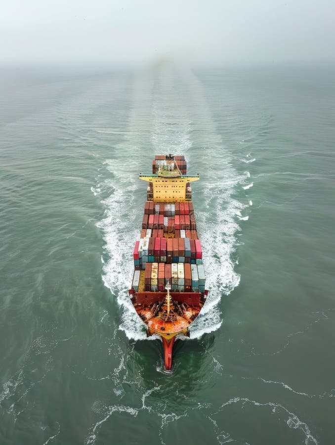 Container Ship at Sea stock photo. Image of industry - 374994720