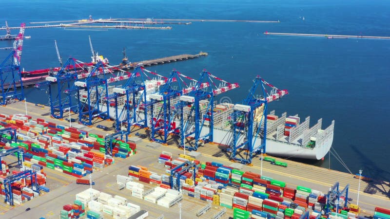 Container Ship from Sea Port Working for Delivery Containers Shipment ...