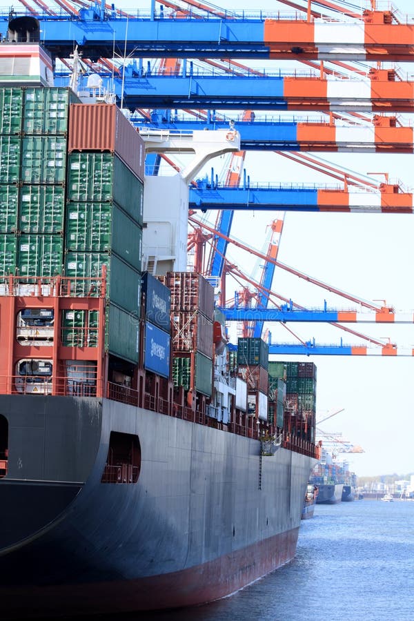 Container ship on terminal stock photo. Image of harbor - 11768308