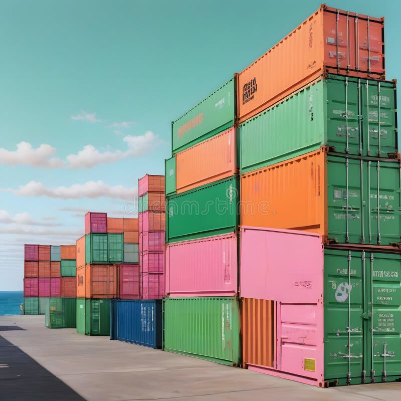 Container for Ship Tranportation, AI-generatet Stock Illustration ...