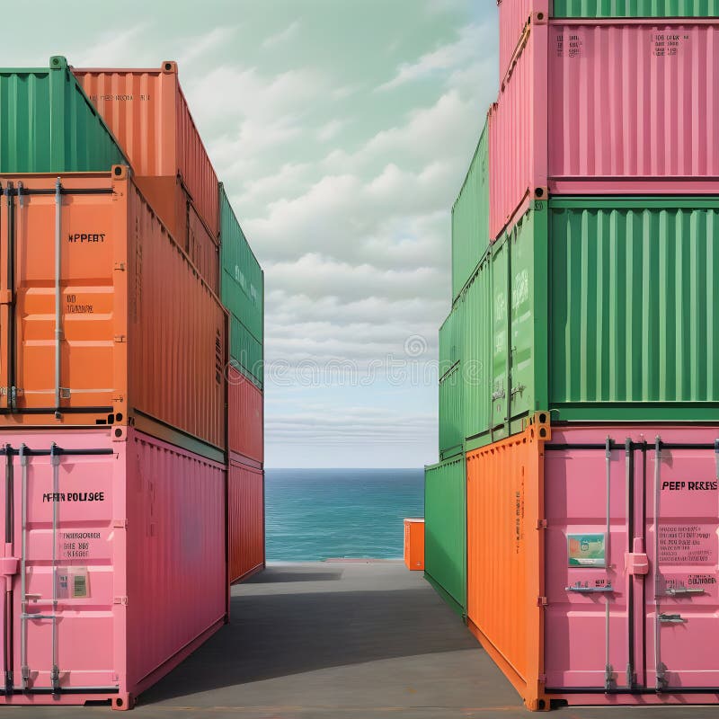 Container for Ship Tranportation, AI-generatet Stock Illustration ...