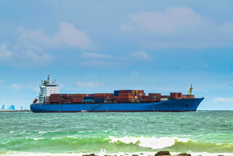 Container Ship Transport Cargo, Shipping Overseas. Stock Photo - Image ...