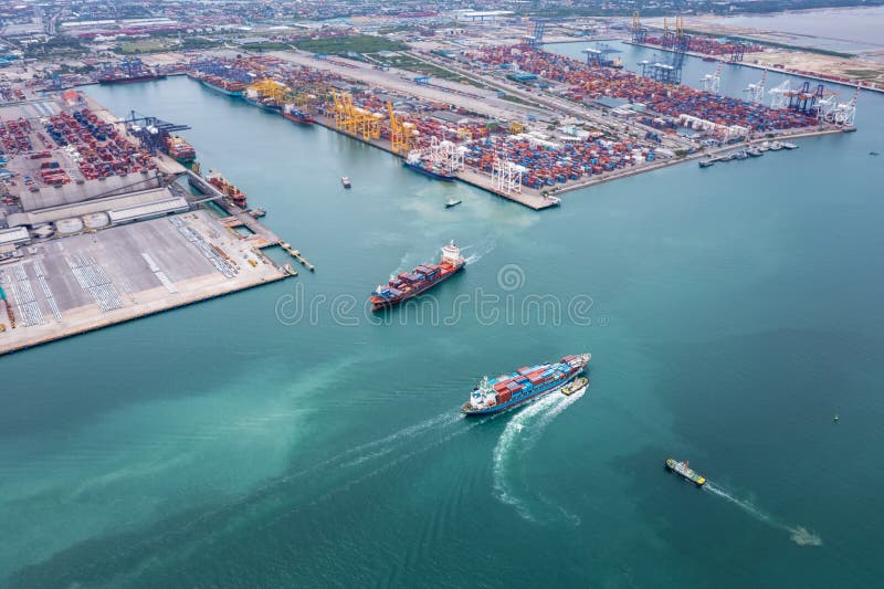 Container Ship Transporting Cargo Logistic Import Export Goods ...