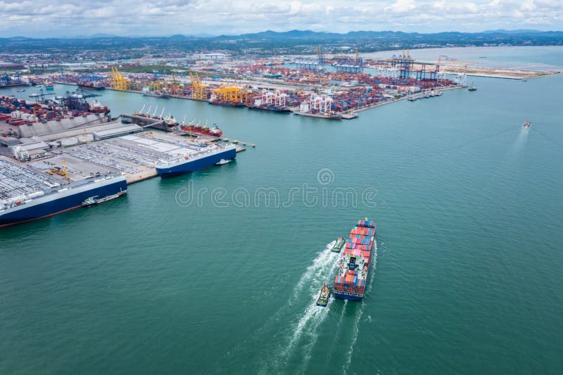 Container Ship Transporting Cargo Logistic Import Export Goods ...