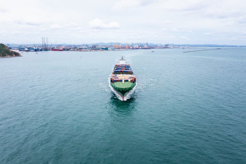 Container Ship Transporting Cargo Logistic Import Export Goods ...