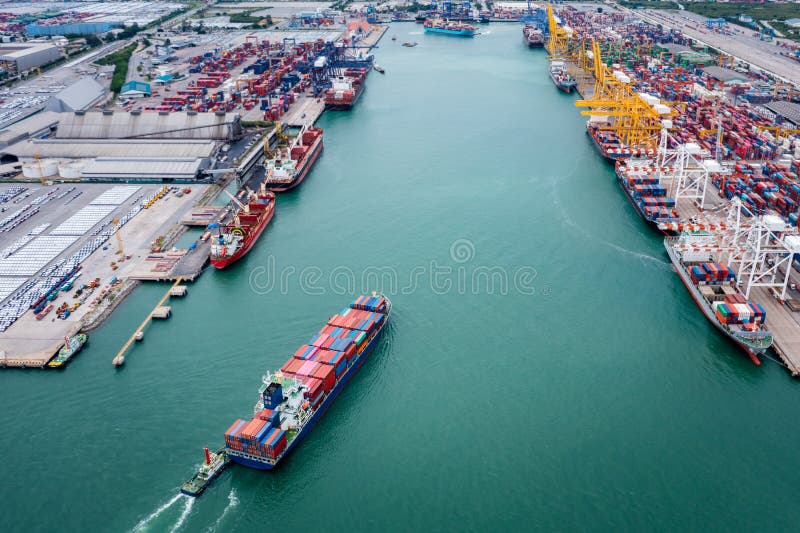 Container Ship Transporting Cargo Logistic Import Export Goods ...