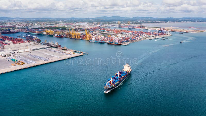 Container Ship Transporting Cargo Logistic Import Export Goods ...