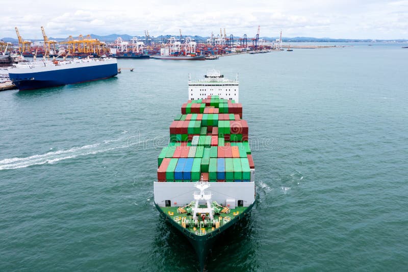 Container Ship Transporting Cargo Logistic Import Export Goods ...
