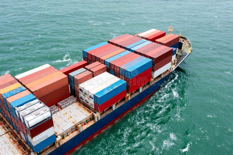 Container Ship Transporting Cargo Logistic To Import Export Goods ...