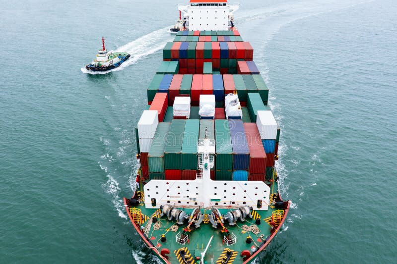 Container Ship Transporting Cargo Logistic To Import Export Goods ...