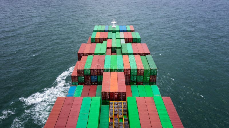 Container Ship Transporting Cargo Logistic To Import Export Goods ...