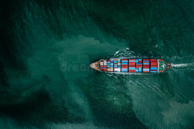 Container Ship Transporting Cargo Logistic To Import Export Goods ...