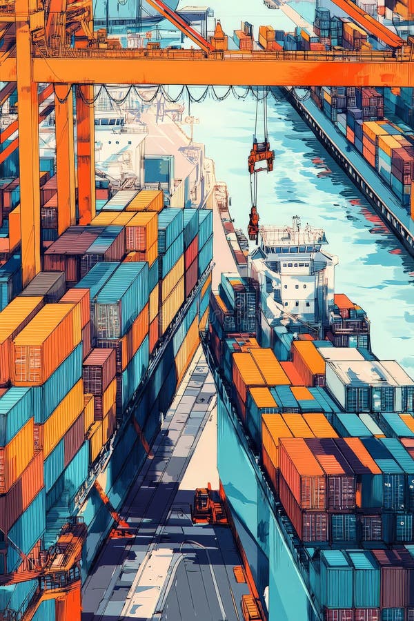 Container Unloading Stock Illustrations – 11,753 Container Unloading ...