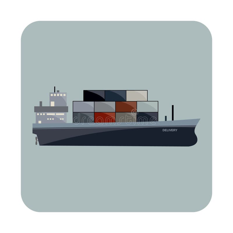 Shipping Container Hanging on Hook. Vector Illustration Decorative ...