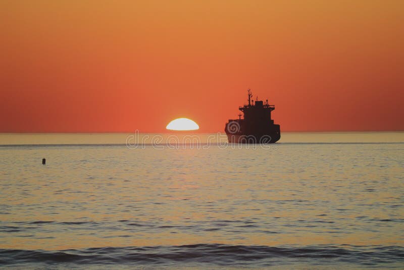 Container Ship Waiting in the Harbour for Entry B Stock Image - Image ...