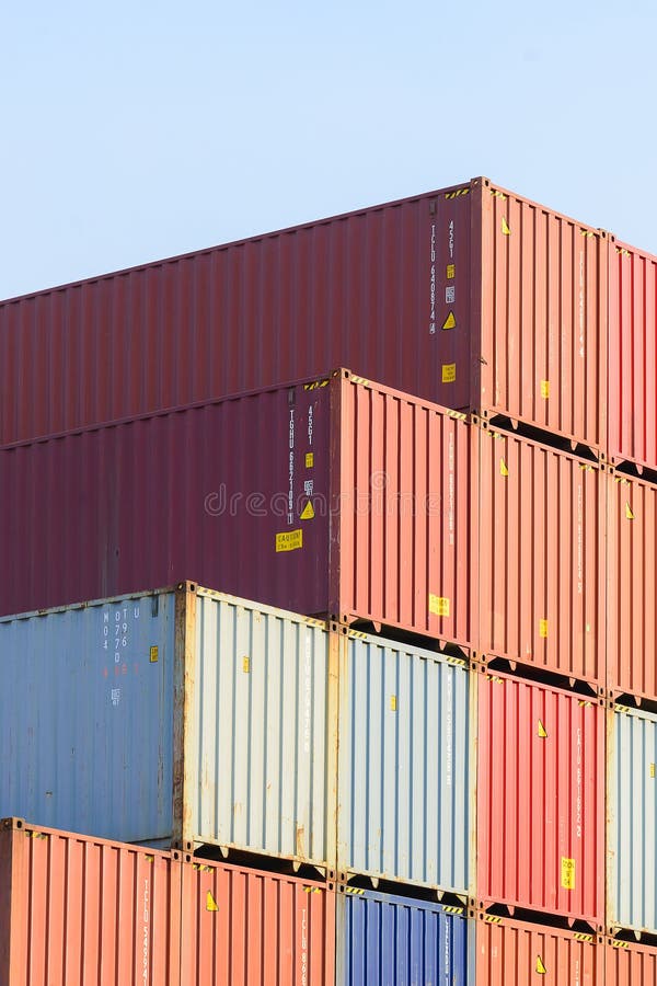 The Stack of Container Storage on the Ship Yard Stock Image - Image of ...