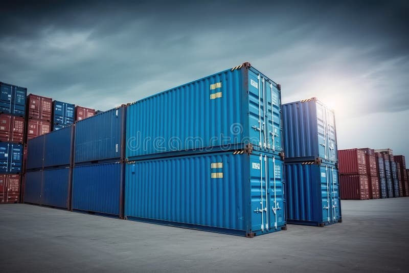 Container Shipping Export, AI Generate Stock Illustration ...