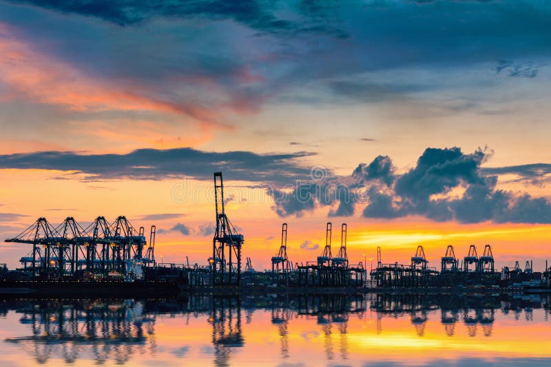 Container Shipping Maritime Port Terminal of Transportation and ...