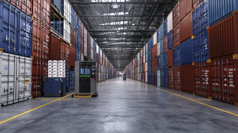 Container Shipping Operations Warehouse Industrial Scene Optimized ...