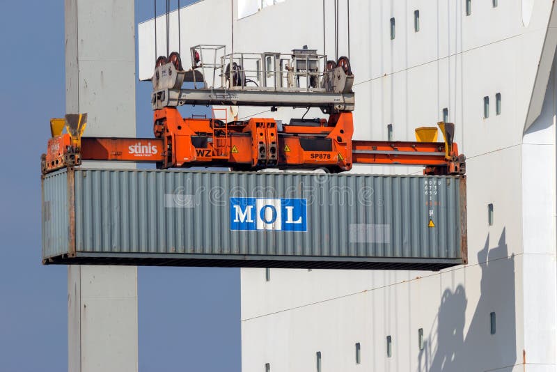 Container Shipping Port Crane Ship Editorial Photography - Image of ...