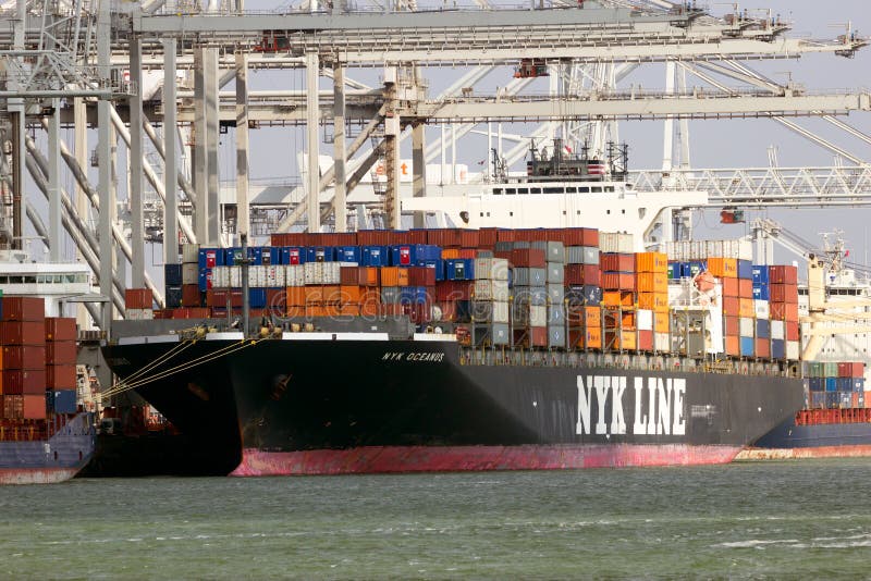 Nyk Line Container Ship is Being Loaded by Cranes in the Port of ... Nyk Line Container Ship is Being Loaded by Cranes in the Port of ...