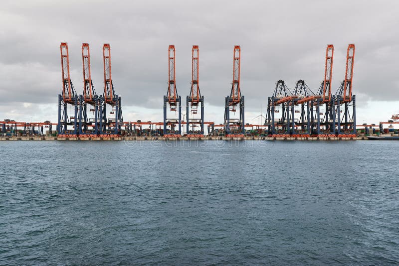 Container Cranes Cargo Dock Stock Photo - Image of dock, industrial ...