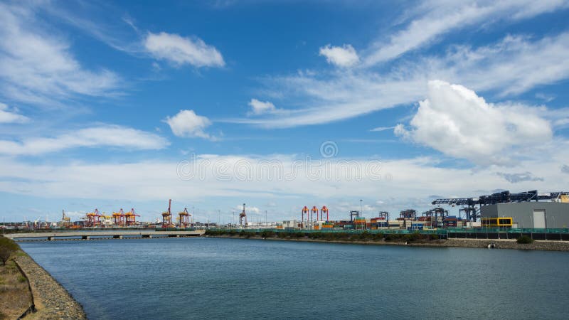 Container Shipping Terminal, Sydney, Australia Stock Photo - Image of ...