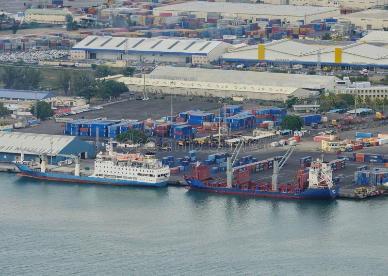 Container Ships at Quay in Port-Louis Harbour Mauritius Editorial Image ...
