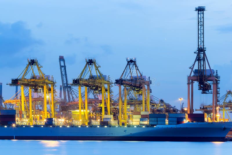 Container Shipyard at Port of Singapore Stock Photo - Image of asia ...