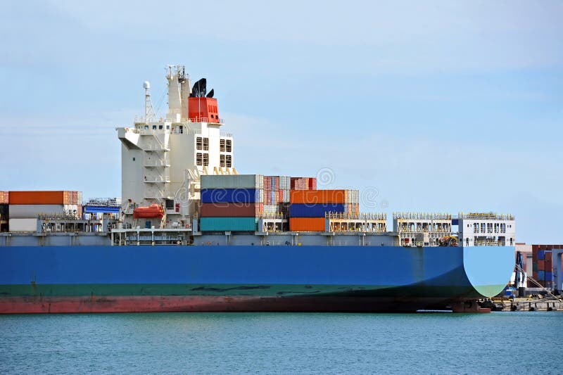 Container Stack, Ship and Tugboat Stock Image - Image of odessa, device ...