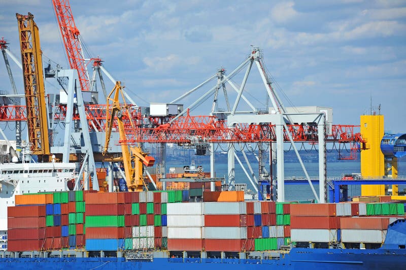 Container Stack on Freight Ship Stock Image - Image of device, export ...