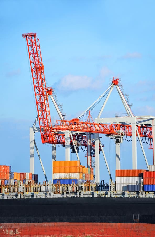 Container Stack on Freight Ship Stock Image - Image of odessa, crane ...
