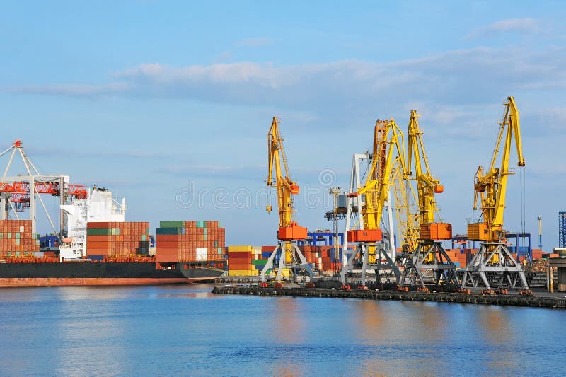 Container Stack on Freight Ship Stock Image - Image of loading ...