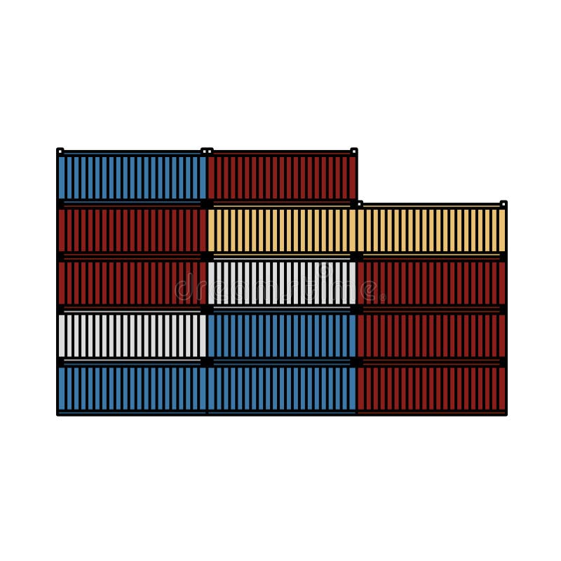 Container Stack Icon stock vector. Illustration of equipment - 199768761