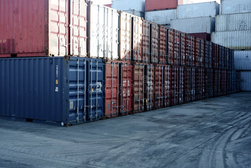 Container Stack for Importing and Exporting Goods Stock Photo - Image ...
