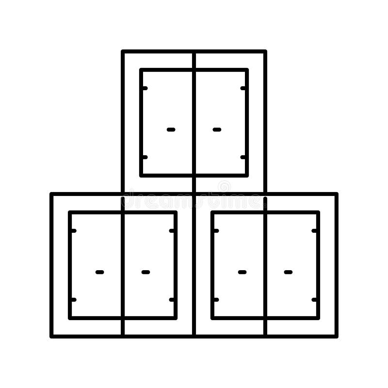 Container Stack Port Line Icon Vector Illustration Stock Vector ...