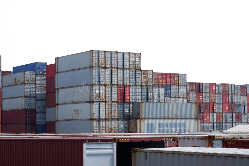 Container Stack in the Container Yard Industry Perspective Stock Image ...